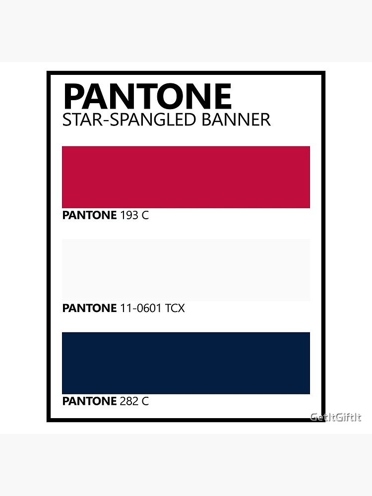 "Pantone USA Flag Star-spangled banner Colour Palette" Poster for Sale ...