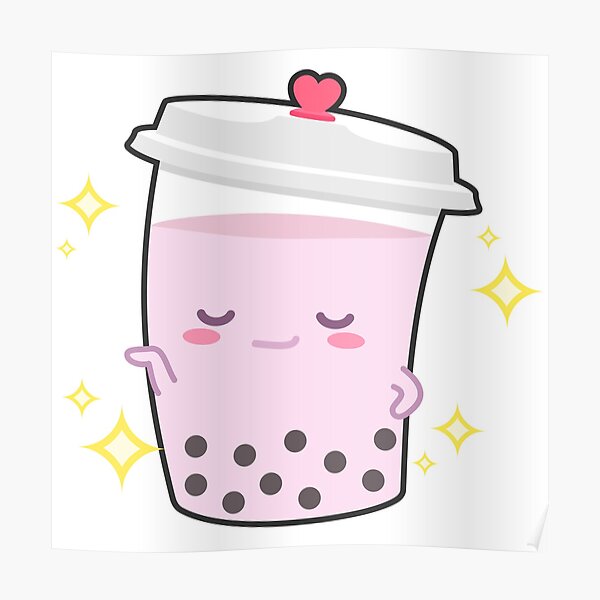 "Boba Rose Milk Tea - Sparkling" Poster by MattLimDesigns | Redbubble