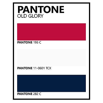 "Pantone USA Old Glory Flag Colour Palette" Poster for Sale by ...
