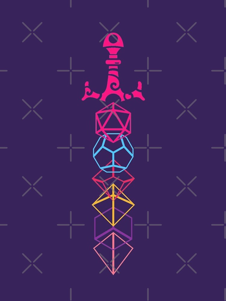 "Synthwave 80s Polyhedral Dice Sword" iPhone Case for Sale by ...