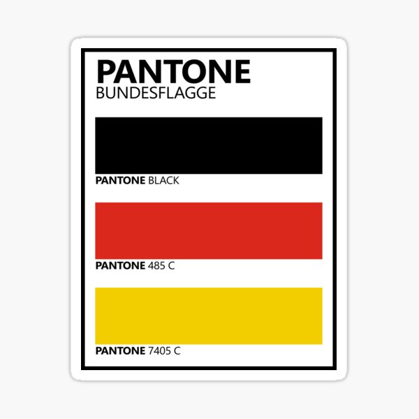 "Pantone German Bundesflagge Flag Colour Palette" Sticker for Sale by ...