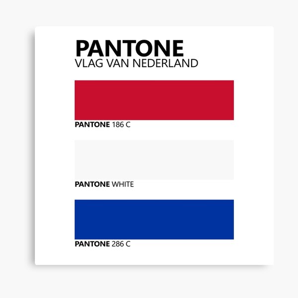 "Pantone Netherlands Vlag Van Nederland Flag Colour Palette" Canvas ...