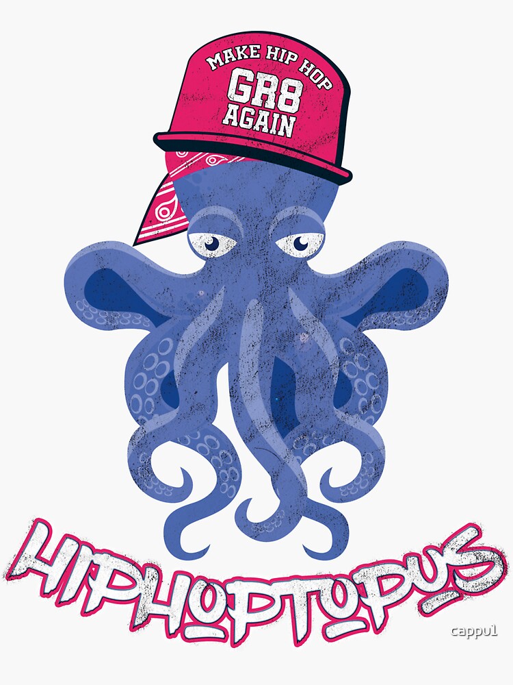 "Hip Hop Octopus - Rapper Octopus" Sticker by cappu1 | Redbubble
