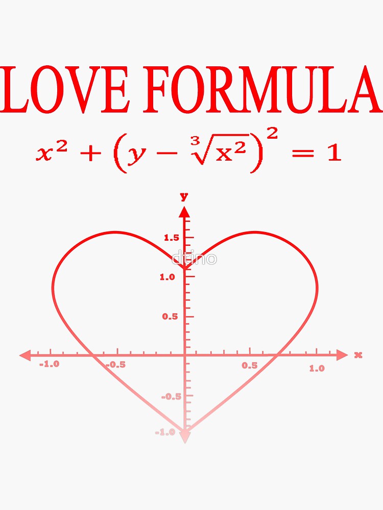 Pegatina «Fórmula del amor - Fórmula del amor» de dtino | Redbubble