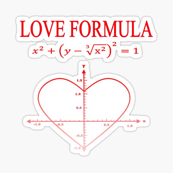 Pegatina «Fórmula del amor - Fórmula del amor» de dtino | Redbubble