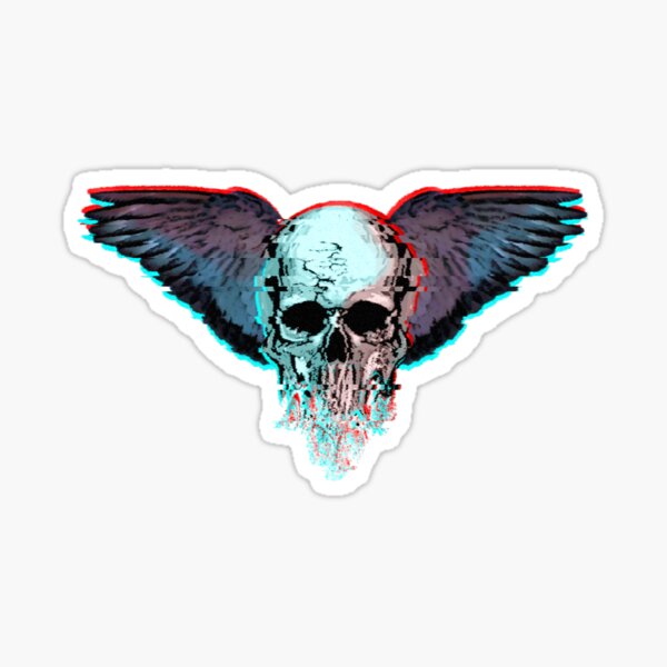 "Glitch skull" Sticker for Sale by WIZKAY | Redbubble