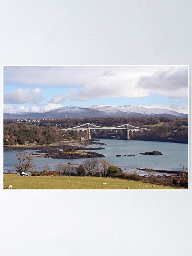 "Menai Suspension Bridge" Poster by sandmartin | Redbubble