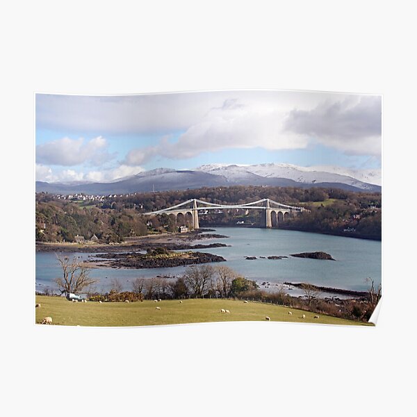 "Menai Suspension Bridge" Poster by sandmartin | Redbubble