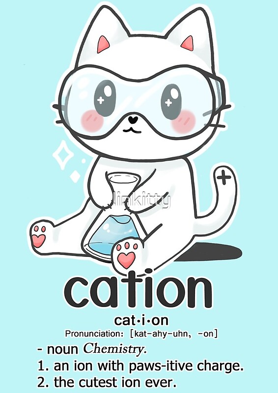 "Cation - science pun cat new" by linkitty | Redbubble