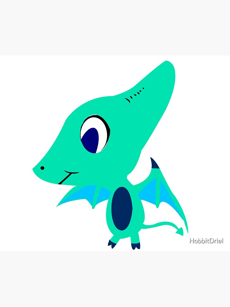 "Blue Pterodactyl " Sticker for Sale by HobbitDriel | Redbubble