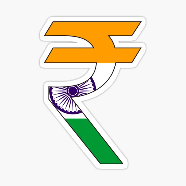 "indian rupee symbol" Sticker by tony4urban | Redbubble