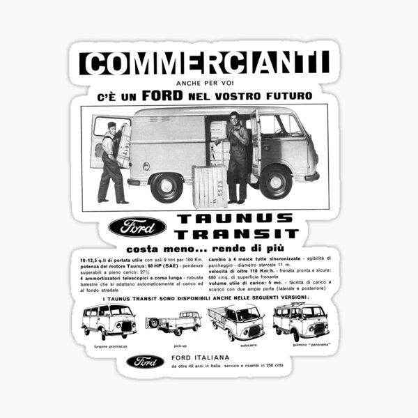 "FORD TAUNUS TRANSIT VAN" Sticker by ThrowbackMotors | Redbubble