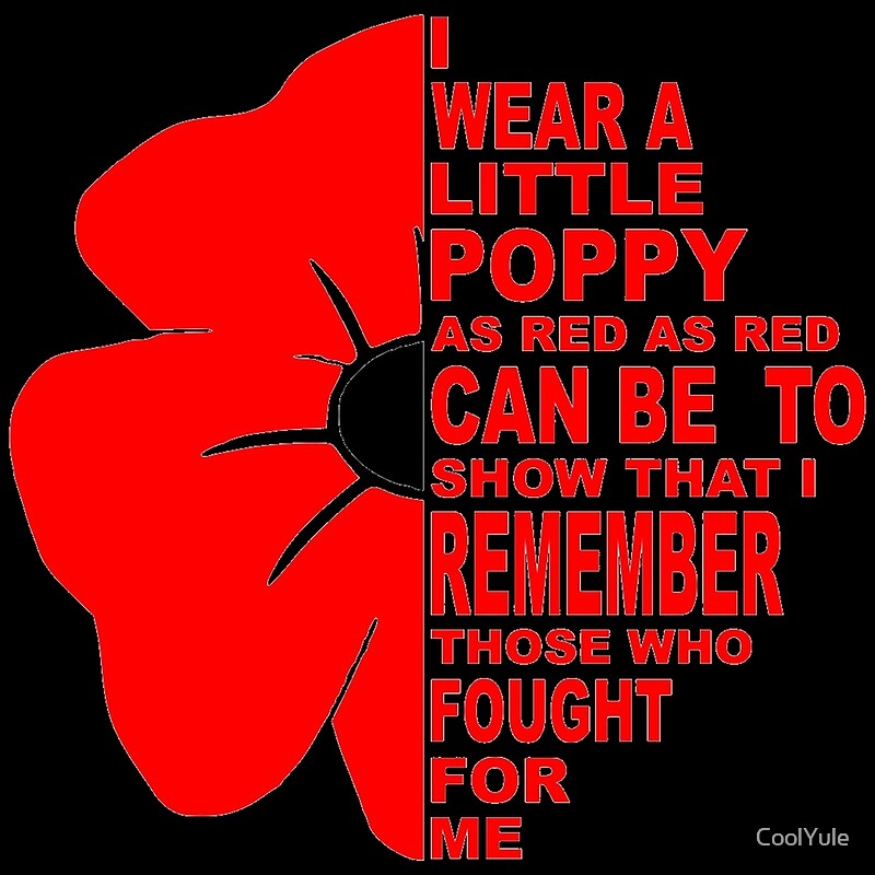 "Poppy Remembrance Poem" by CoolYule | Redbubble