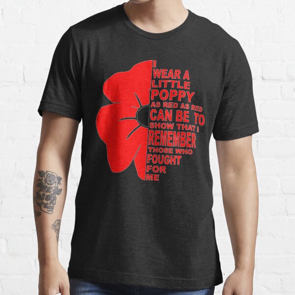 "Poppy Remembrance Poem" T-shirt for Sale by CoolYule | Redbubble ...