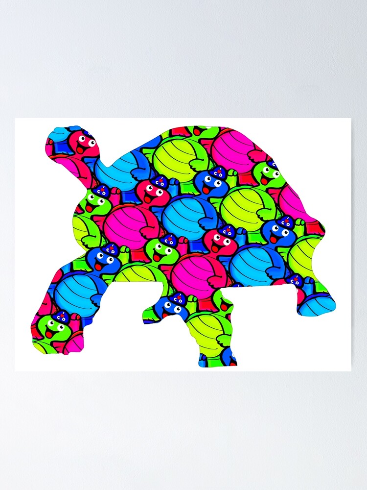 "Happy Cute Smiley Tortoises" Poster by weavernap | Redbubble