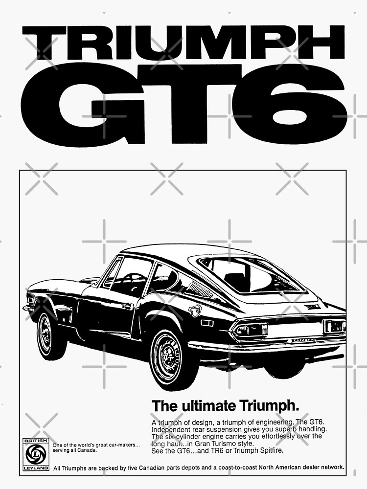 "TRIUMPH GT6" Sticker for Sale by ThrowbackMotors | Redbubble