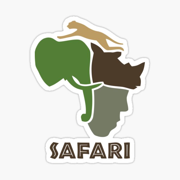 "AFRICA SAFARI BIG FIVE" Sticker for Sale by ReignGFX | Redbubble