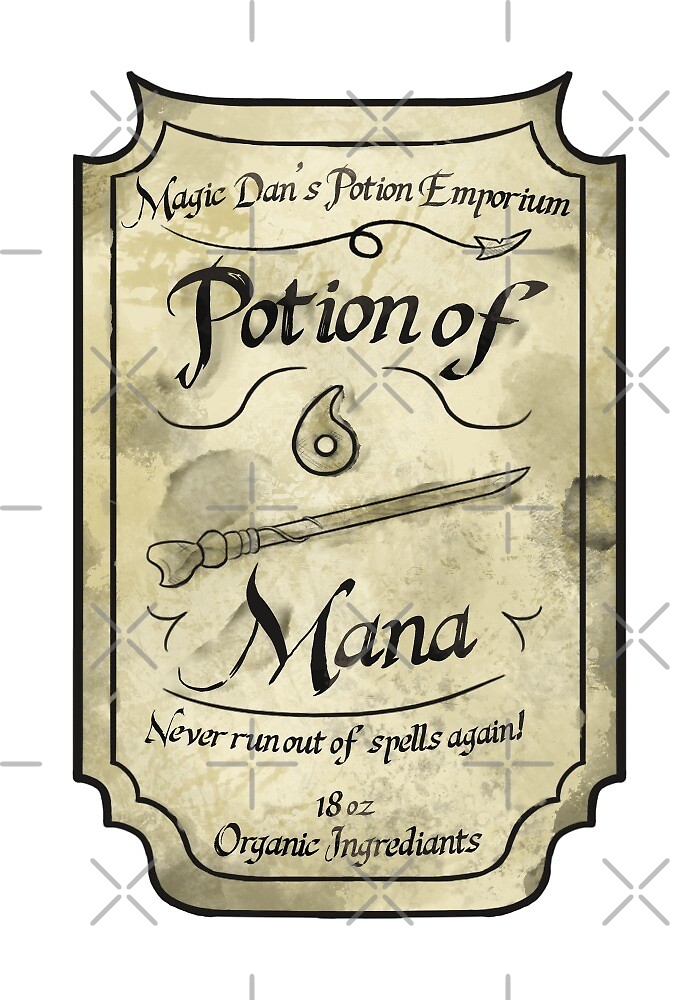 "Potion Bottle Label: Mana Potion" by KrypticDee | Redbubble