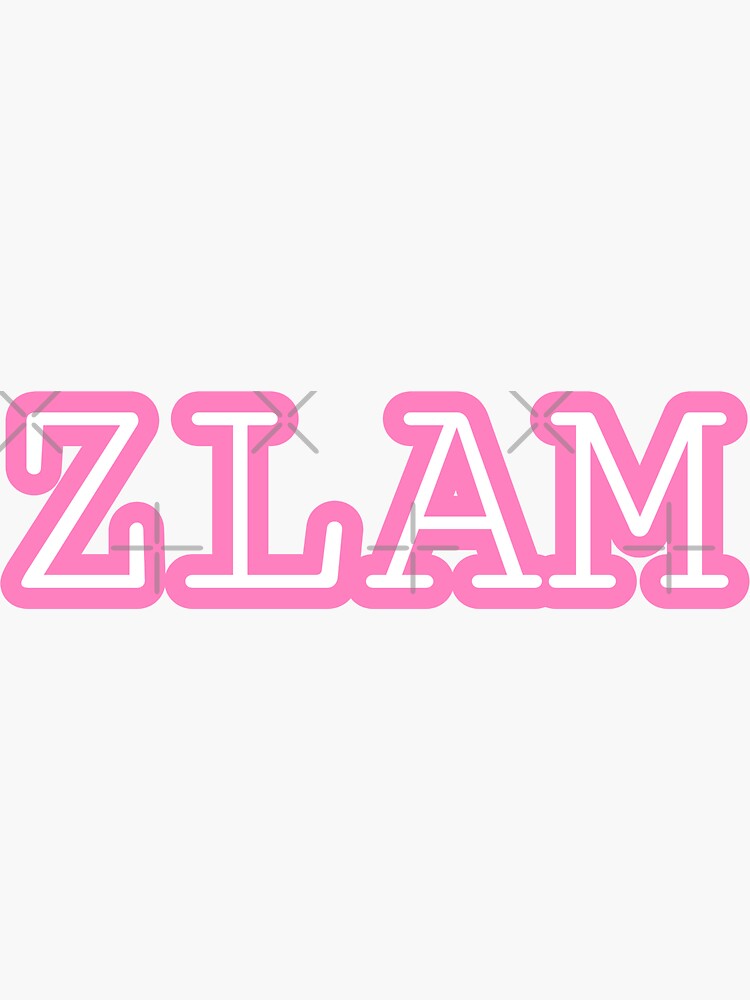 "zlam pink outline" Sticker for Sale by danielleblack04 | Redbubble