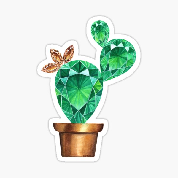 "Prickly emeralds" Sticker by Vitruvianart | Redbubble