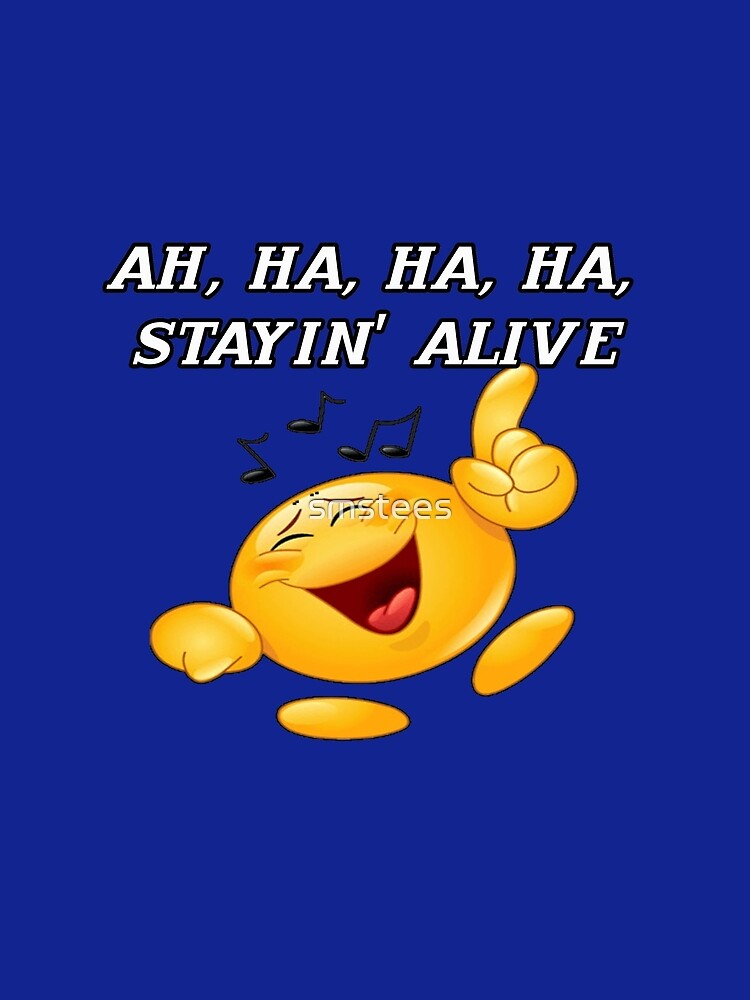 "Emoji Singing Staying Alive, Bee Gees" T-shirt by smstees | Redbubble