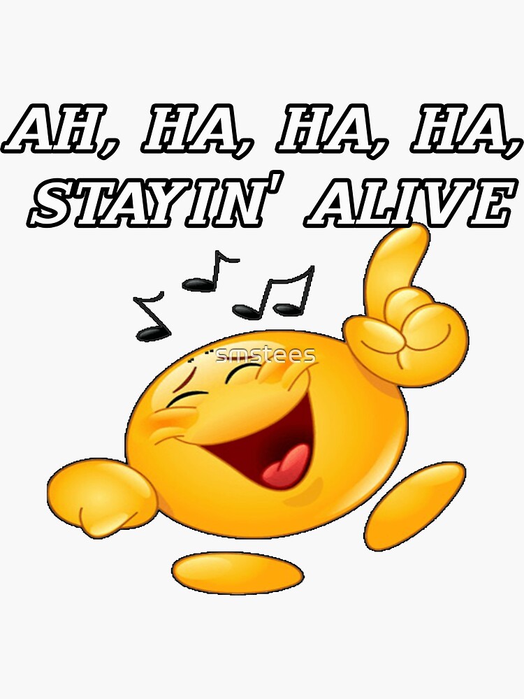 "Emoji Singing Staying Alive, Bee Gees" Sticker for Sale by smstees ...