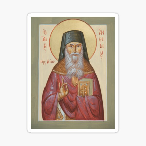 "St Anthimos of Chios" Sticker for Sale by ikonographics | Redbubble