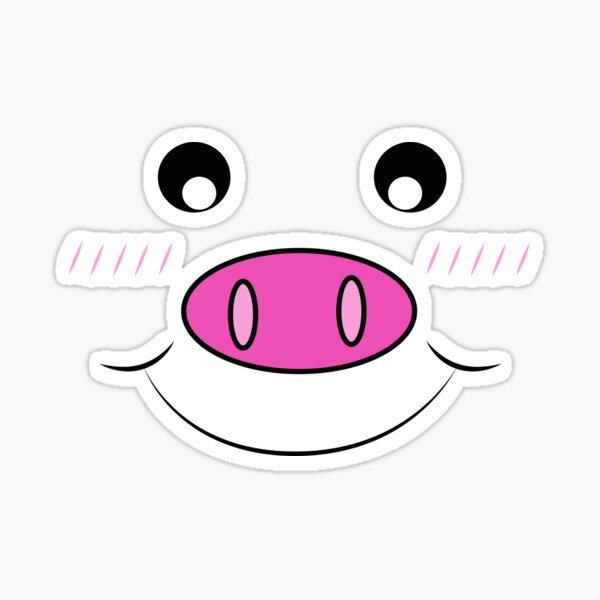"Pig Face Design | Funny Cute Animal Halloween Costume" Sticker for ...