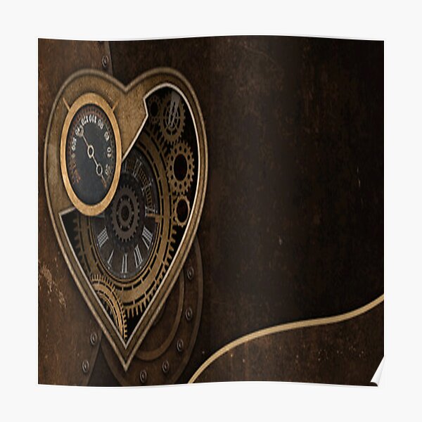 "Steampunk Clockwork Heart" Poster for Sale by serpentsky17 | Redbubble