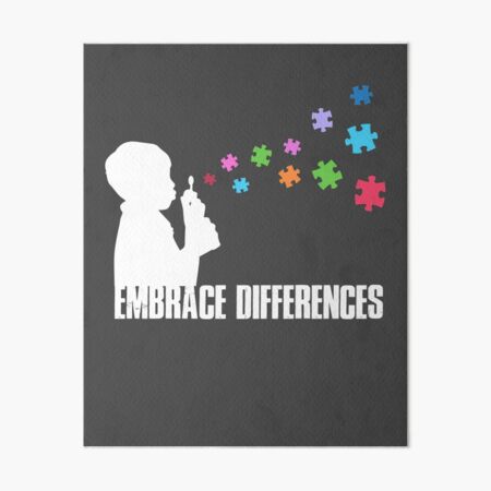 "Embrace Differences Art - Support Autism Awareness Day Art" Art Board ...