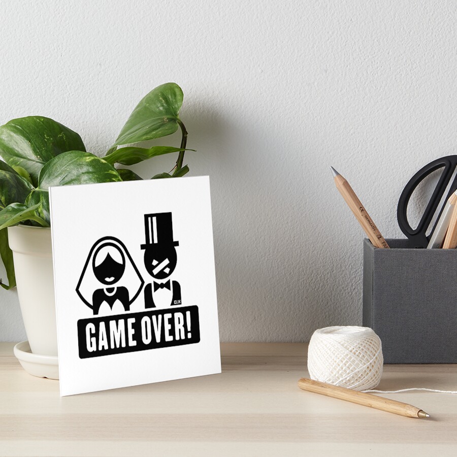 "Game Over! (Groom / Stag Party / Future Hubby / Black)" Art Board ...