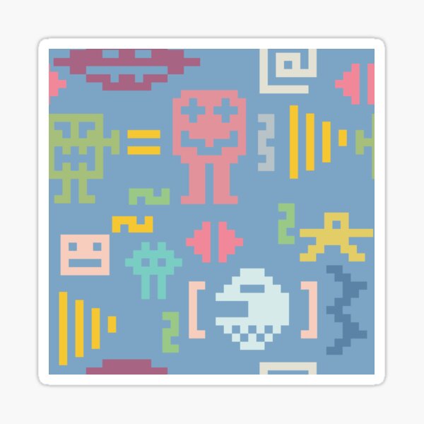 "Pixel monsters " Sticker for Sale by ksanask | Redbubble