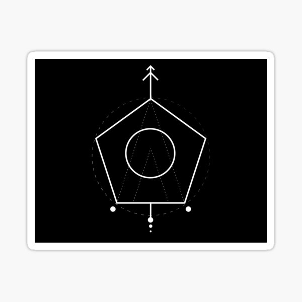 "Pentagon Geometry Black" Sticker by sclapparel | Redbubble
