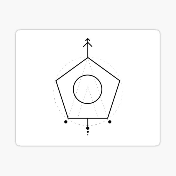 "Pentagon Geometry White" Sticker for Sale by sclapparel | Redbubble