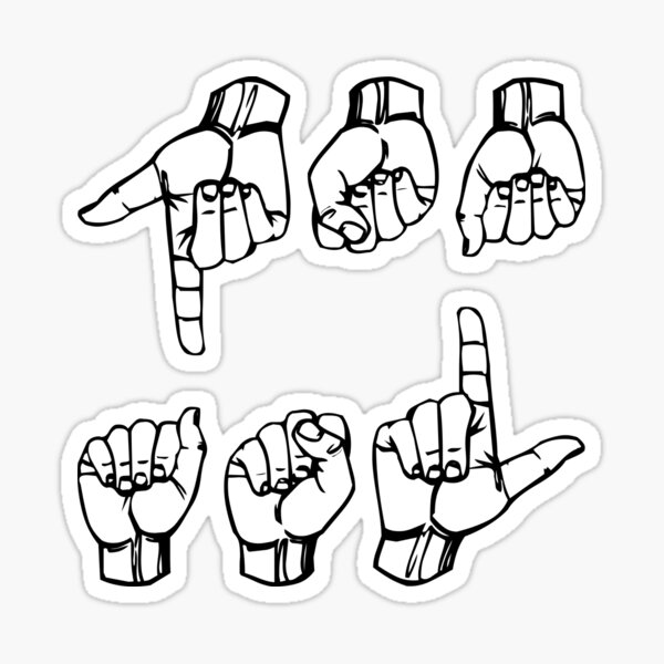 "Sign Language " Sticker for Sale by MadEDesigns | Redbubble