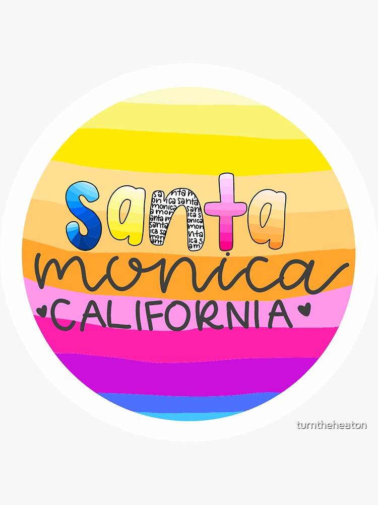 "Santa Monica CA Sticker" Sticker for Sale by turntheheaton | Redbubble