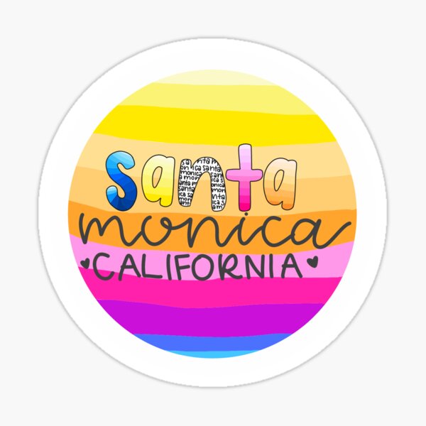 "Santa Monica CA Sticker" Sticker for Sale by turntheheaton | Redbubble