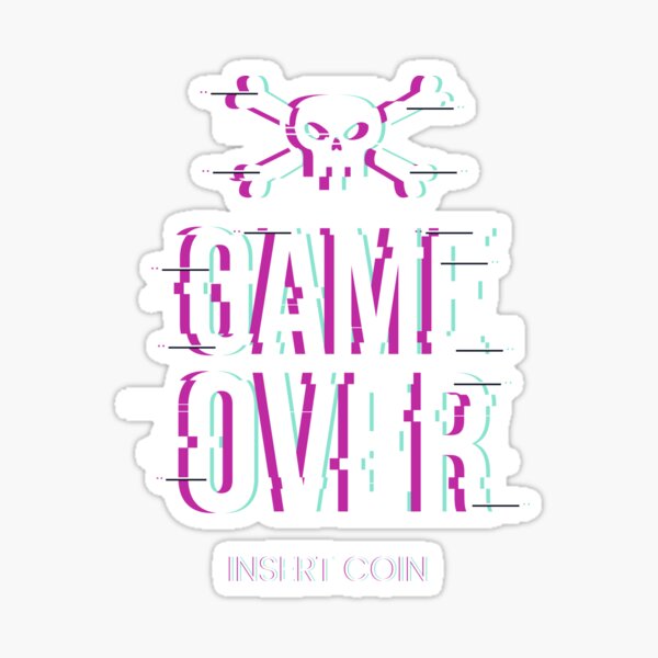 "Game Over Insert Coin" Sticker for Sale by TotalityDesigns | Redbubble