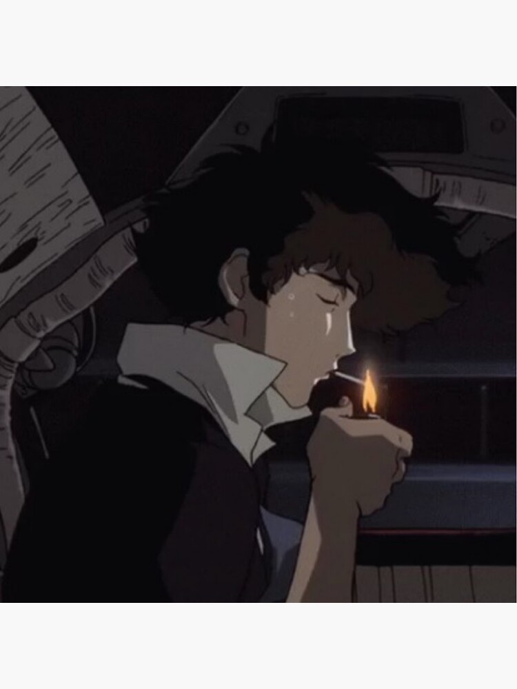 "Cowboy bebop Spike smoking" Sticker by Se0taku | Redbubble
