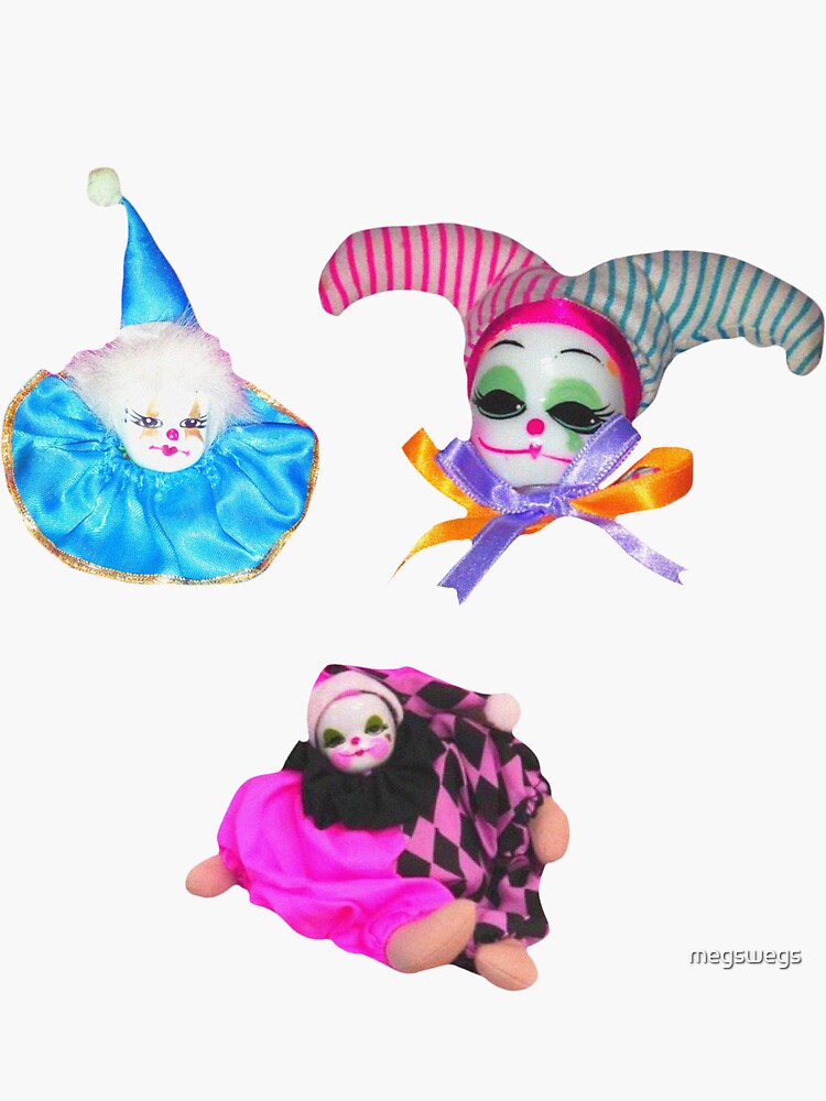 "Clowns - sticker pack" Sticker for Sale by megswegs | Redbubble