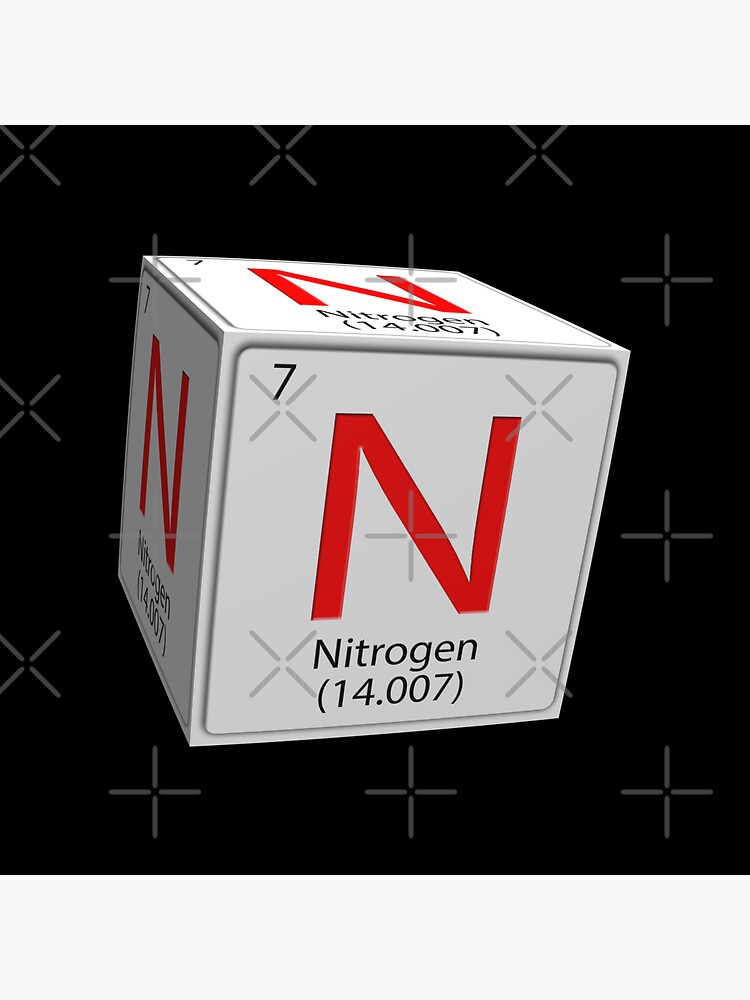 "Chemical periodic table style tile N Nitrogen cubed" Sticker for Sale ...