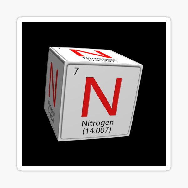 "Chemical periodic table style tile N Nitrogen cubed" Sticker for Sale ...