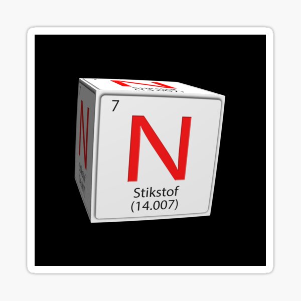 "Chemical periodic table style tile N Stikstof (Nederlands / Vlaams ...