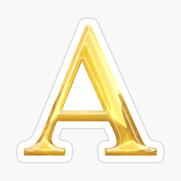 Letter A Gold Glitter Stickers | Redbubble