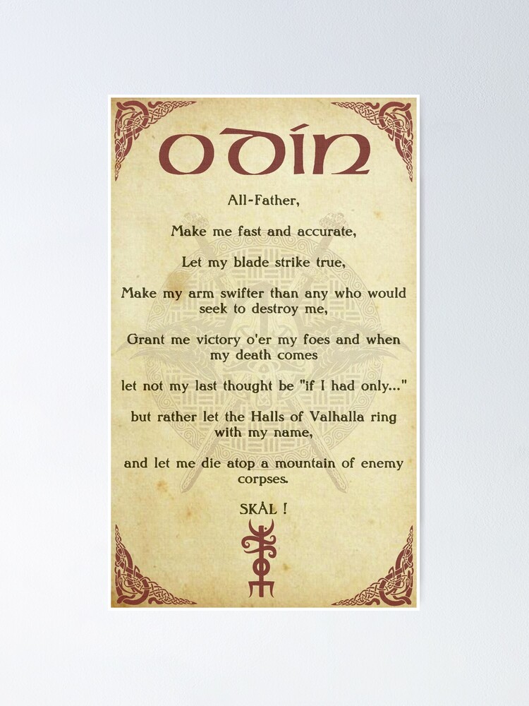 "Prayer To Odin" Poster for Sale by FantasySkyArt | Redbubble