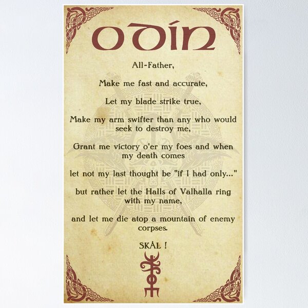"Prayer To Odin" Poster for Sale by FantasySkyArt | Redbubble