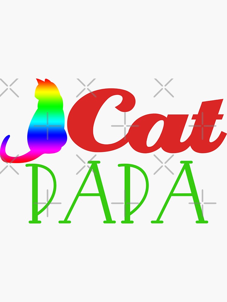 "Cat Daddy Cat Dad Cat" Sticker for Sale by NixBob | Redbubble