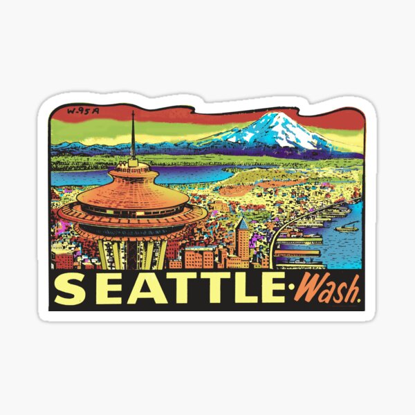 "Seattle Washington vintage decal USA - Space Needle 1963" Sticker for ...