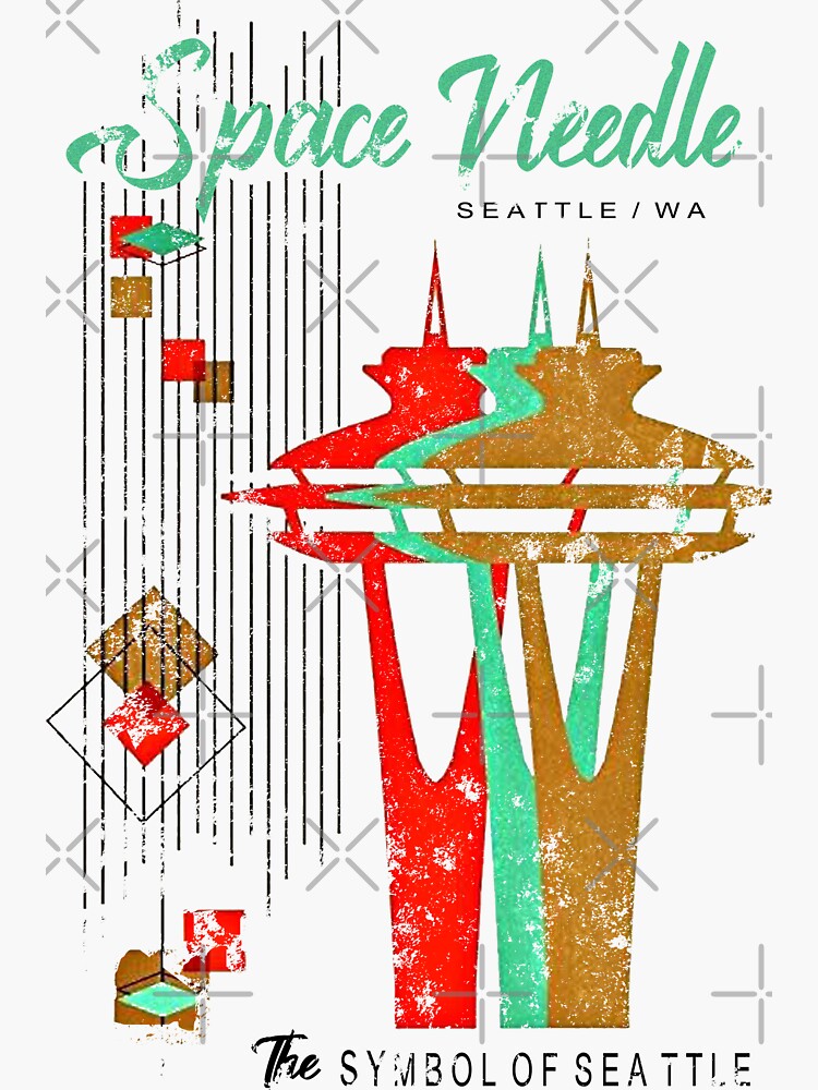 "Seattle Space Needle" Sticker by Retrorockit | Redbubble