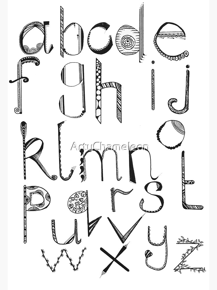 "Pen and Ink Alphabet" Art Print by ArtyChameleon | Redbubble